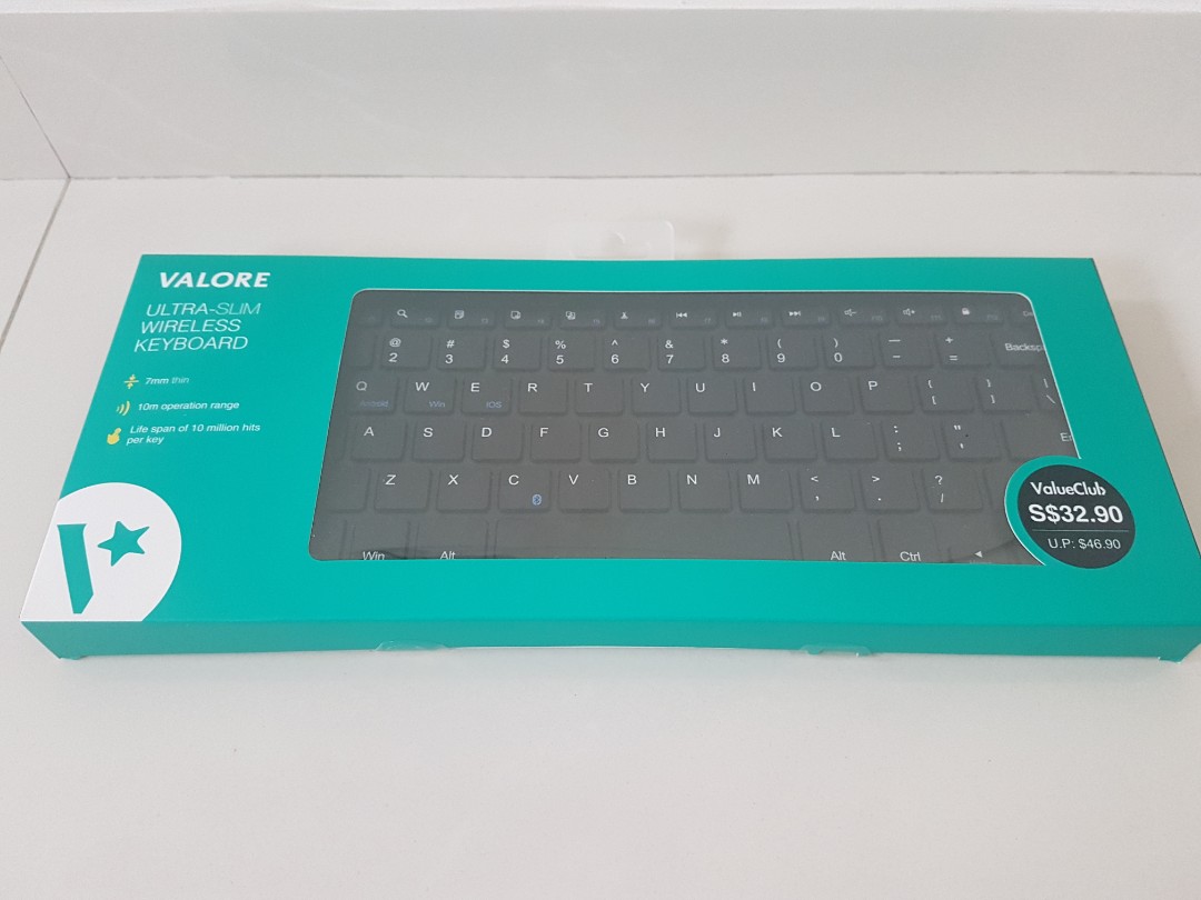 Valore Ultra-slim Wireless Keyboard (Bluetooth), Computers & Tech ...