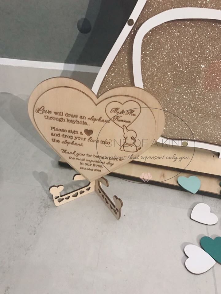 Customized Engraved Wooden Reception Signage with Stand, Hobbies & Toys ...