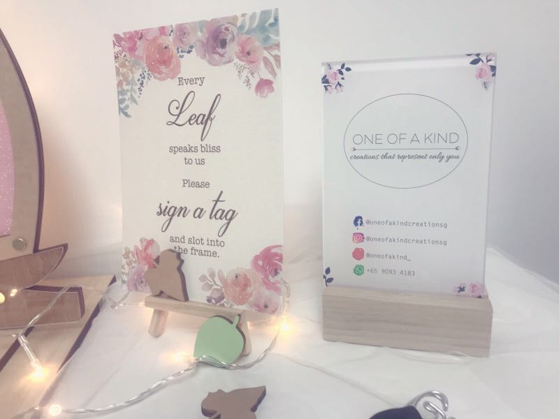 Customized Printed Reception Table Signage with Stand, Hobbies & Toys ...