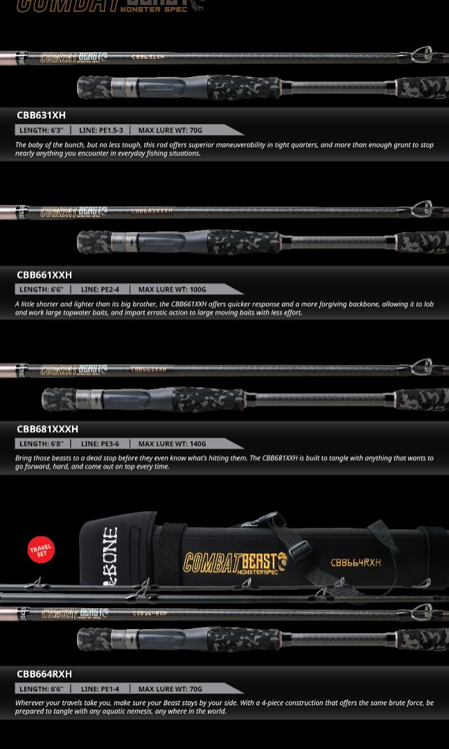 Bone combat beast 631XH, Sports Equipment, Fishing on Carousell