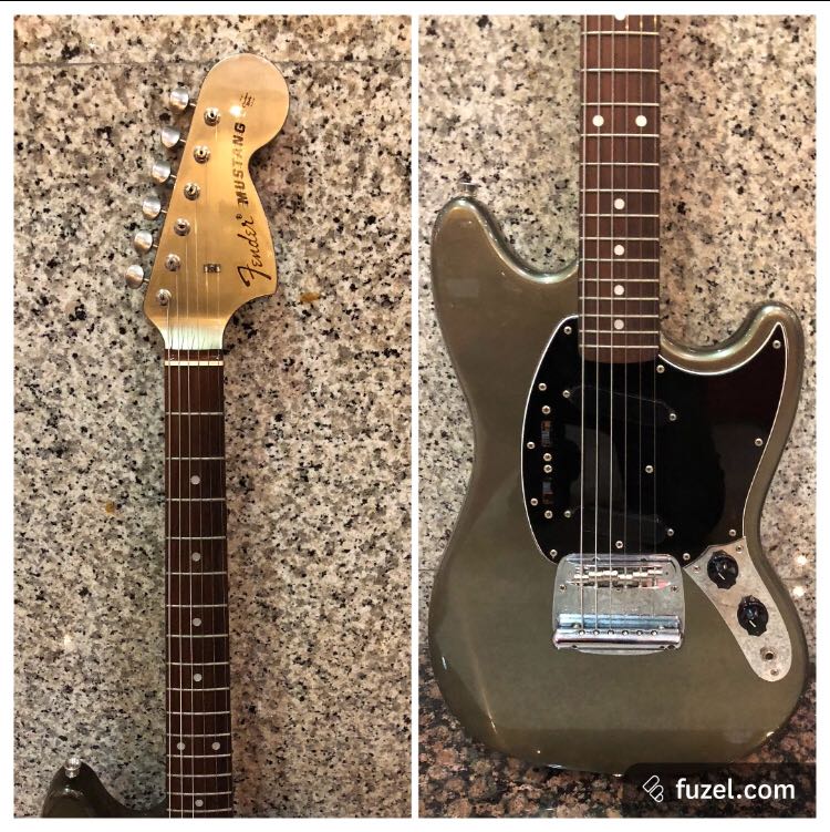 1997 Fender Japan MG-69-85 Mustang Inca Silver Matching Headstock ...