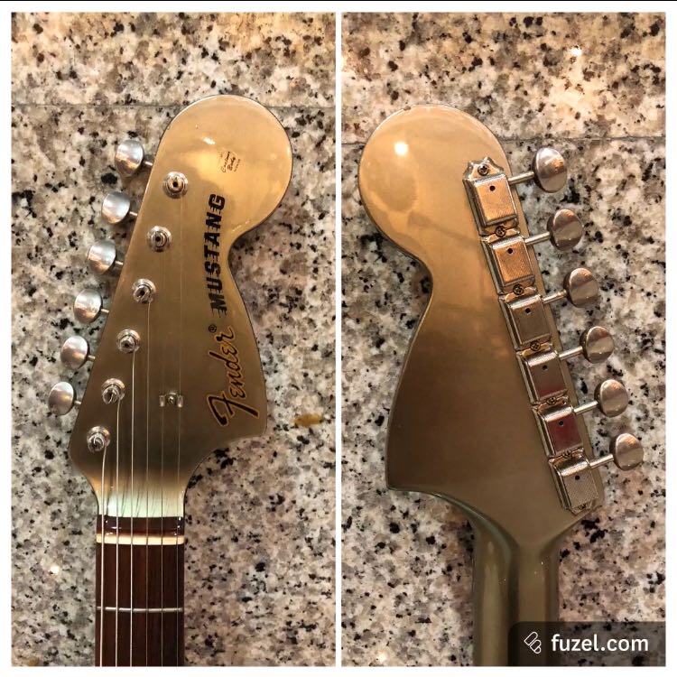 1997 Fender Japan MG-69-85 Mustang Inca Silver Matching Headstock ...