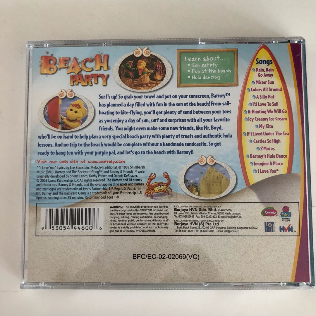 Barney Beach Party VCD, Hobbies & Toys, Music & Media, CDs & DVDs on ...