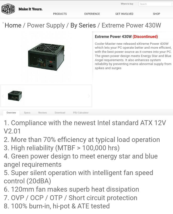 Cooler Master Extreme Power Supply, Luxury, Accessories on Carousell