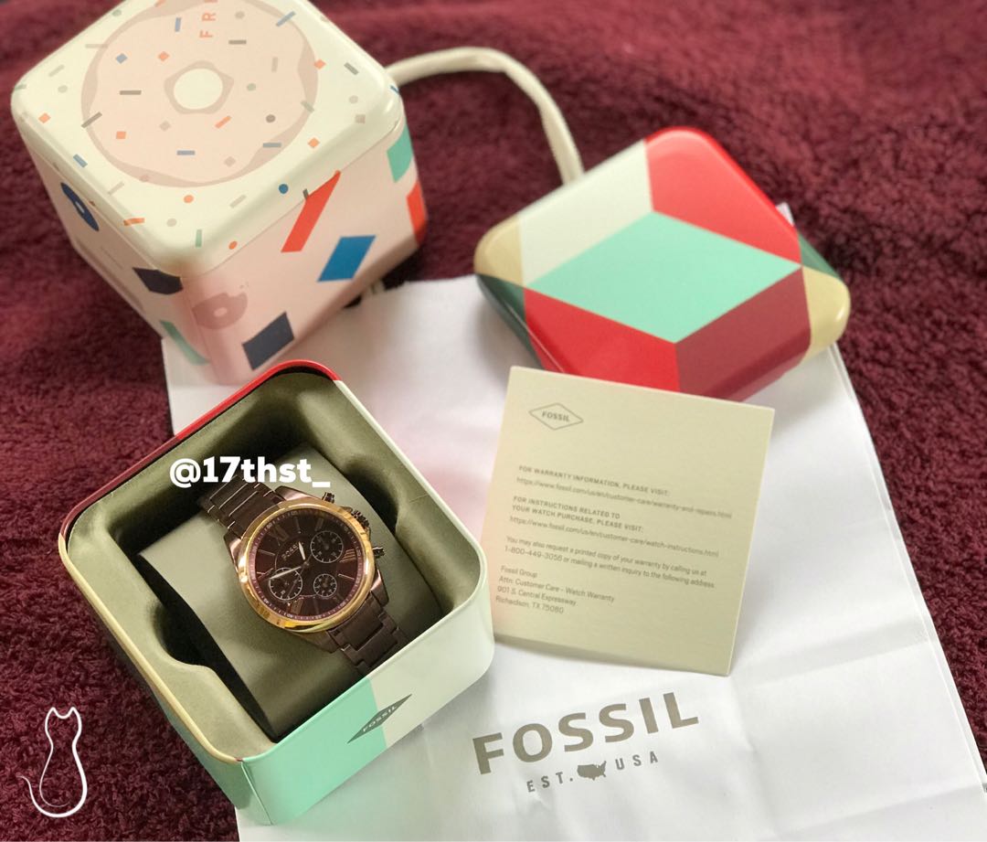 Fossil Modern Courier Midsize Chronograph Wine Stainless Steel Watch ...