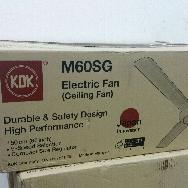 KDK M60SG Ceiling Fan (White), Furniture & Home Living, Lighting & Fans ...