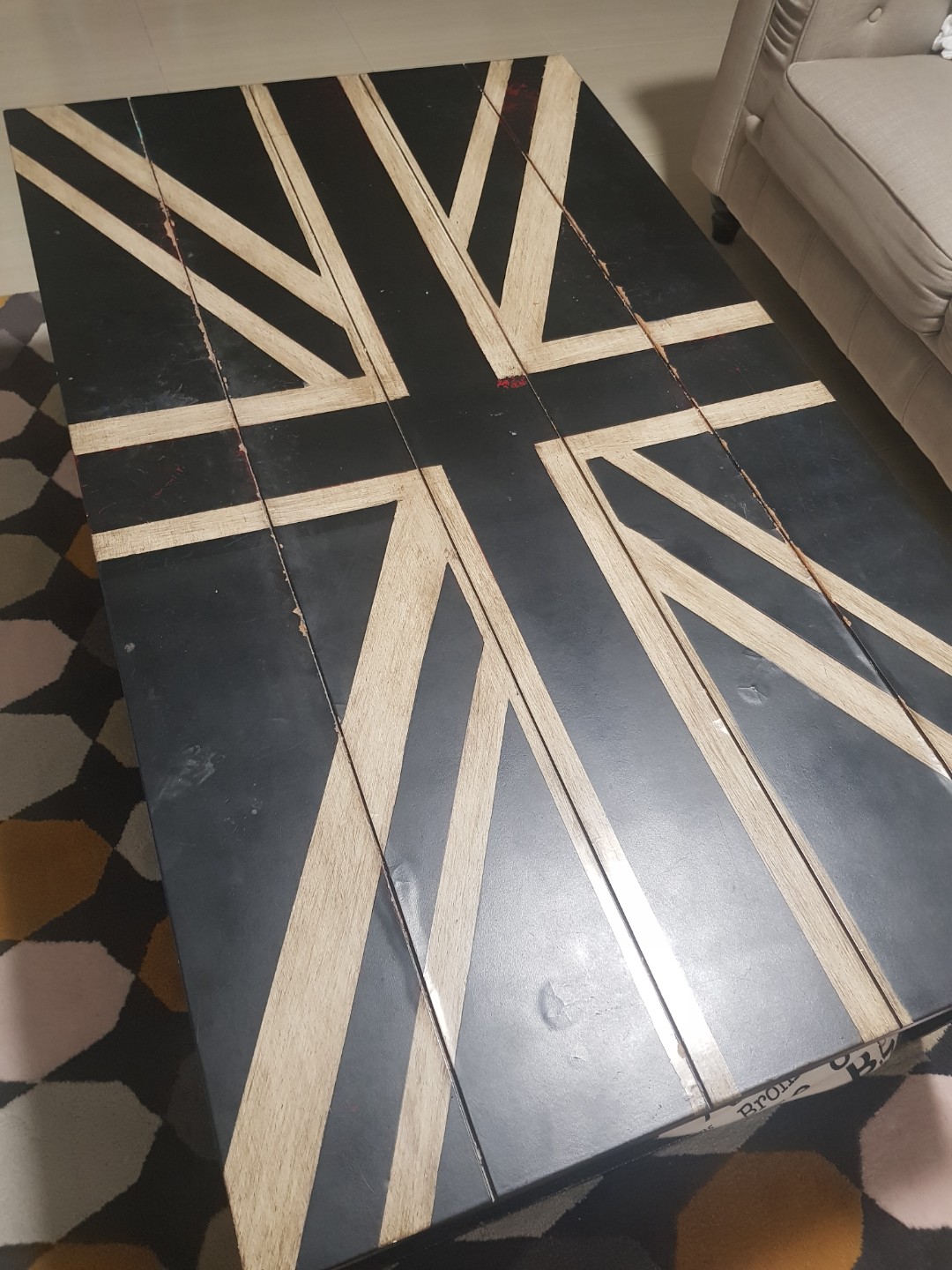 Vintage Union Jack coffee table, Furniture & Home Living, Furniture ...