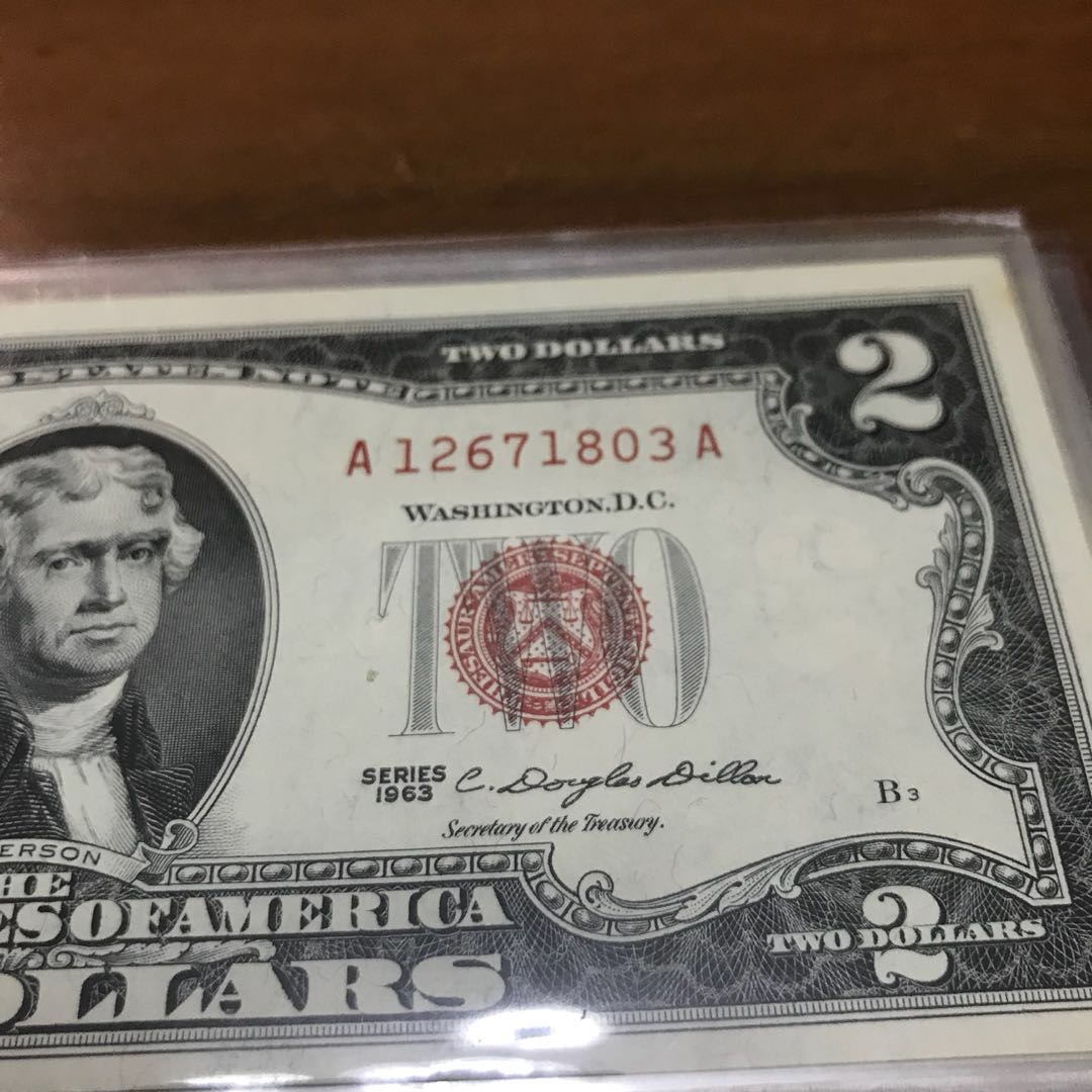 1963 $2 USA Red Star Note Consecutive Gem Uncirculated United States A ...