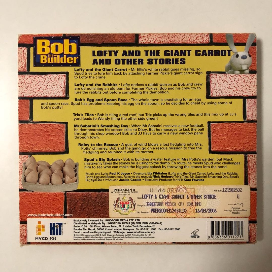 2006 Bob the Builder VCD - 7 stories, Hobbies & Toys, Music & Media, CDs & DVDs on Carousell