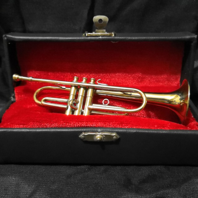 Brass miniature Trumpet instrument ornament, Furniture & Home Living ...