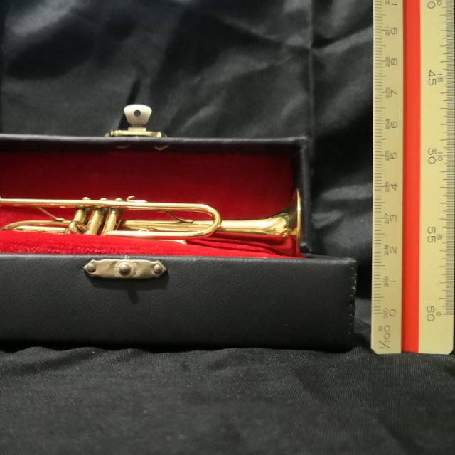 Brass miniature Trumpet instrument ornament, Furniture & Home Living ...