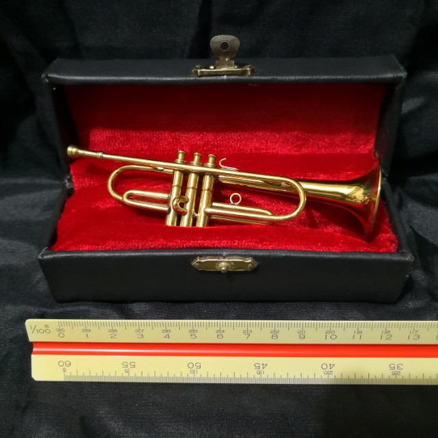 Brass miniature Trumpet instrument ornament, Furniture & Home Living ...