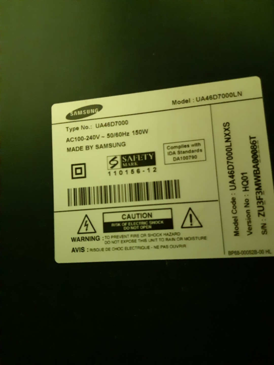 Samsung UA46D7000LN 46" Series 7 LED TV with 3D glasses, TV & Home ...