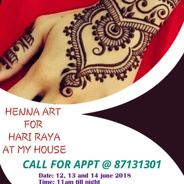Henna Art For Hari Raya 2023 At bukit batok west ave 4, Hobbies & Toys ...