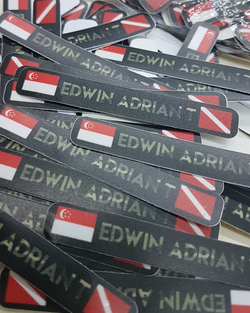 Name labels custom stickers dive waterproof unique, Hobbies & Toys ...