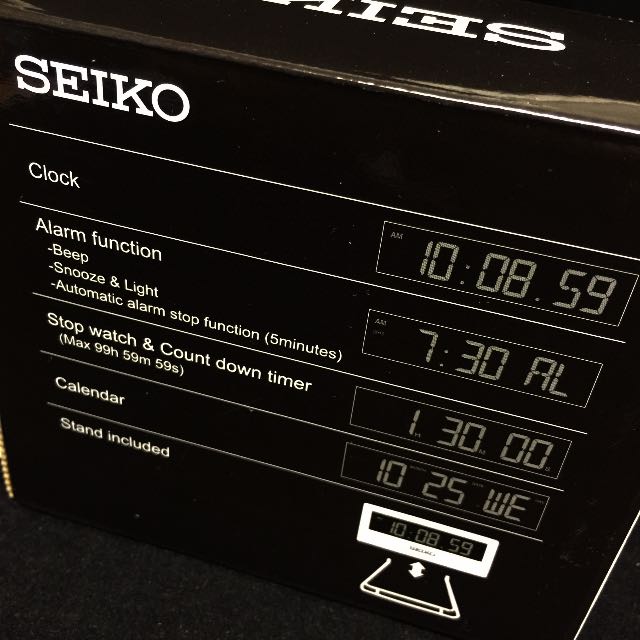 SEIKO Miniature Marathon Timer Alarm Clock, Furniture & Home Living ...