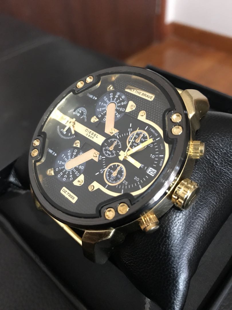 Diesel stainless steal gold watch, Luxury, Watches on Carousell