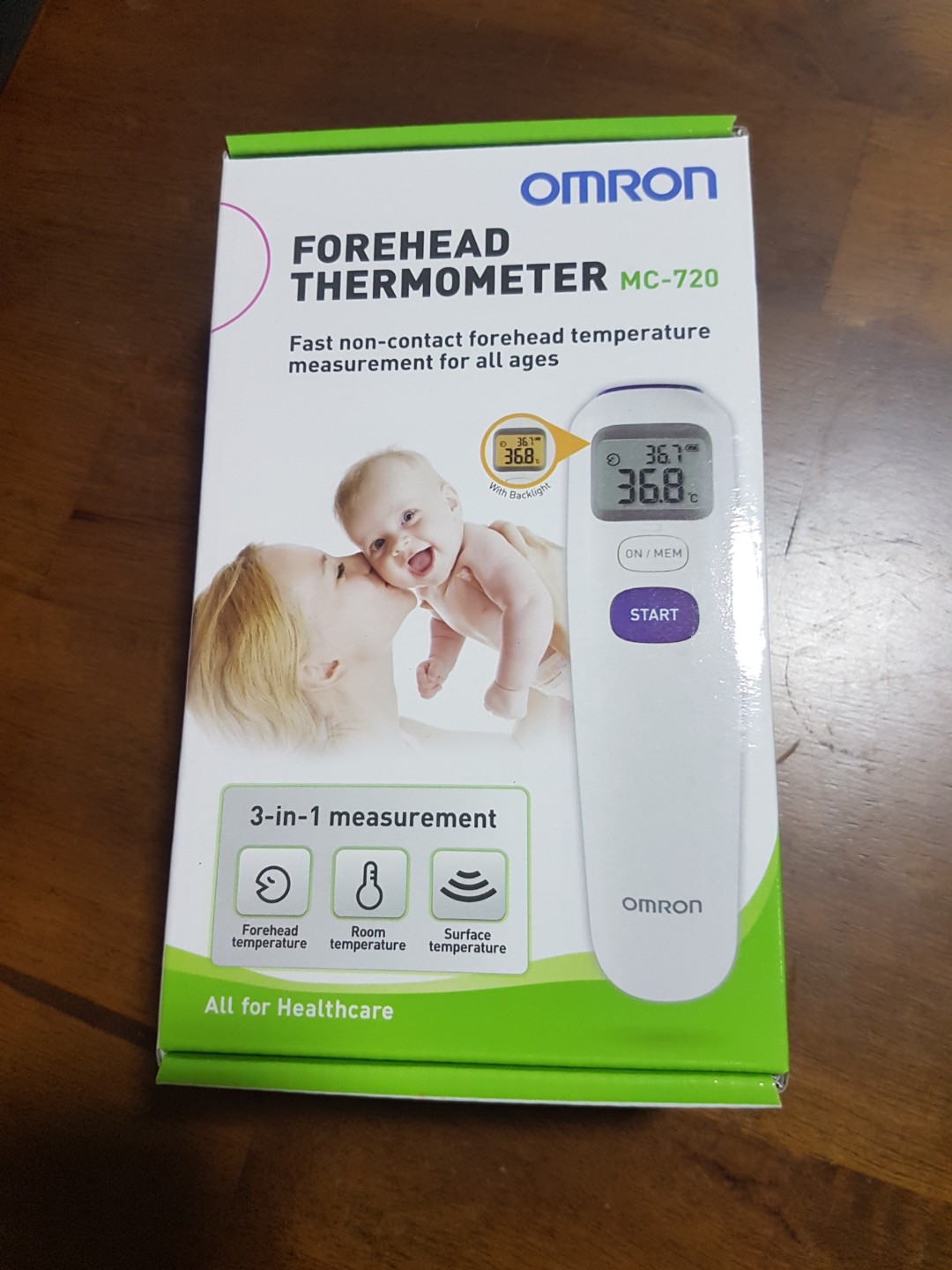 Omron Forehead Thermometer (MC-720), Health & Nutrition, Thermometers ...