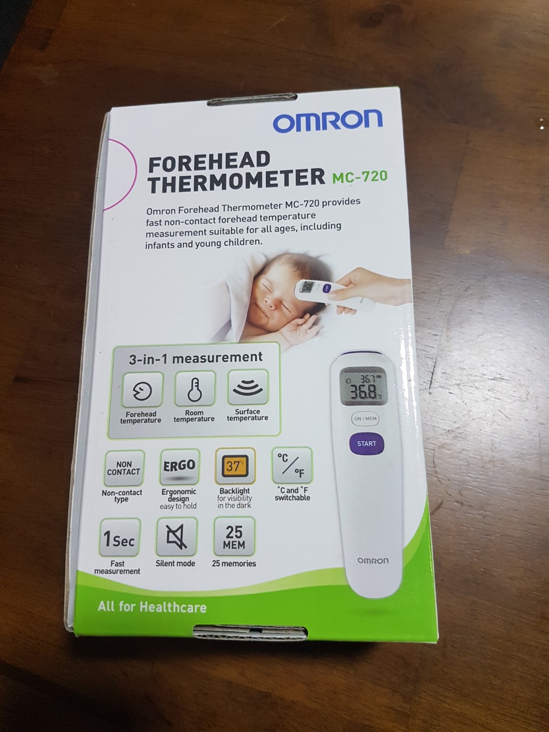 Omron Forehead Thermometer (MC-720), Health & Nutrition, Thermometers ...