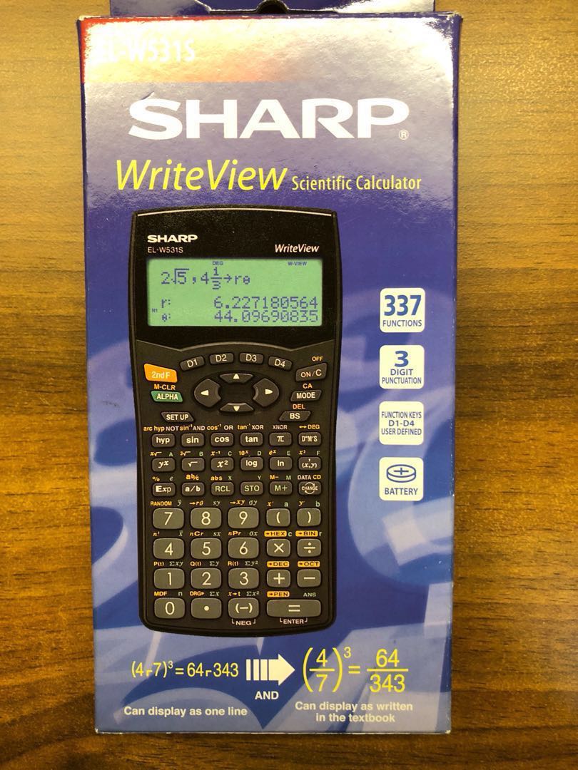 Sharp EL-W531S scientific calculator (NEW), Hobbies & Toys, Books ...