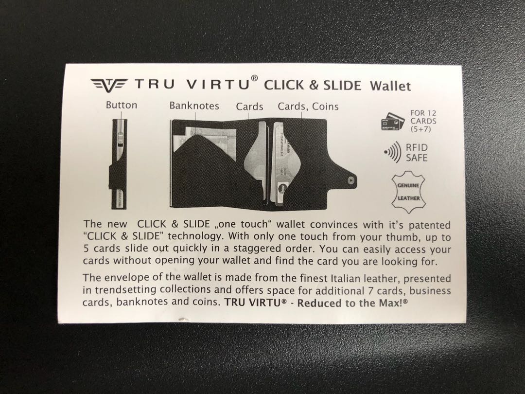 TRU VIRTU® “CLICK & SLIDE” HI-TECH ALUMINIUM WALLET, Men's Fashion ...
