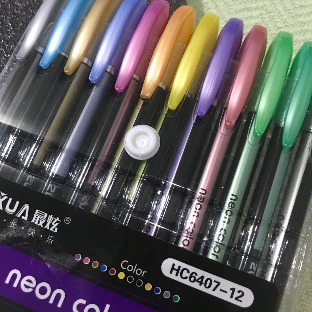 12 pcs Metal Neon Color Pen, Hobbies & Toys, Stationary & Craft, Craft ...