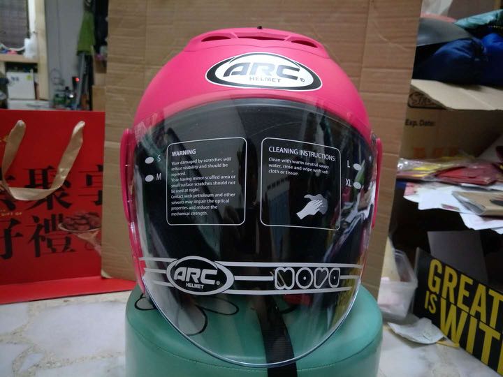 ARC RITZ PINK EDITION OPEN FACE HELMET, Motorcycles, Motorcycle Apparel ...
