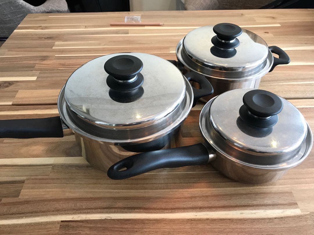 Branded multi ply 18/8 stainless steel cookware set, Furniture & Home ...