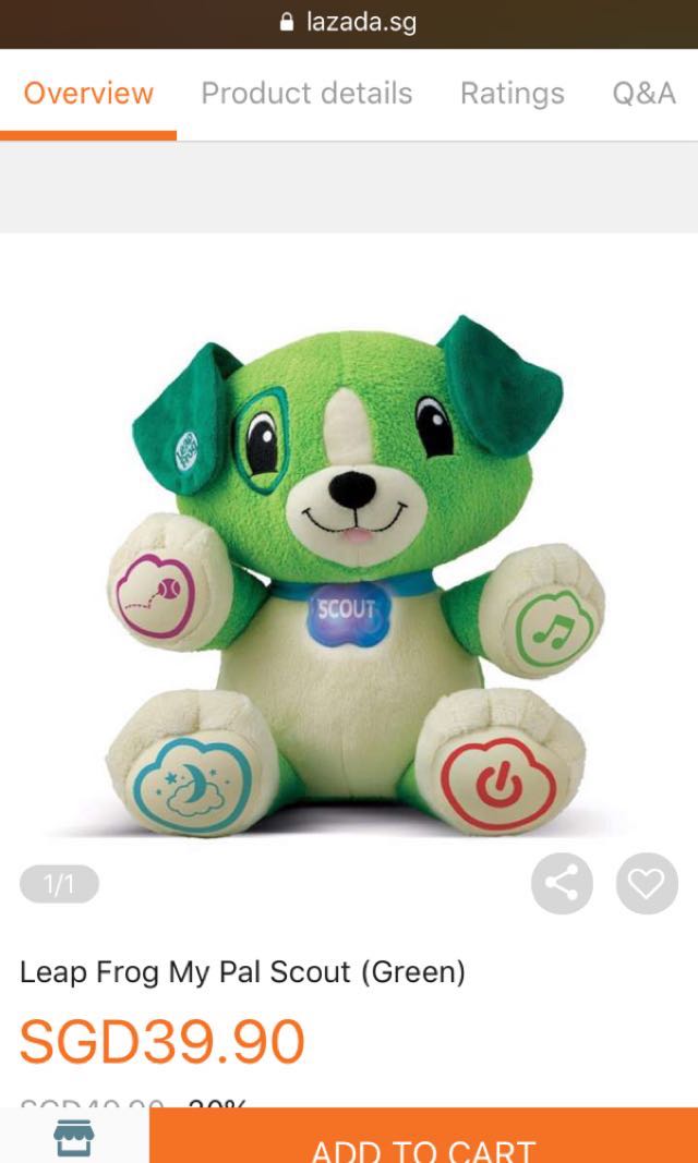 Leap Frog Pal Scout, Hobbies & Toys, Toys & Games on Carousell