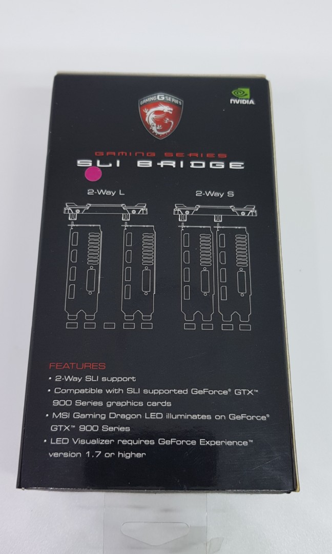 MSI SLI Gaming Bridge 4K Video 2-Way Model 2WAY SLI Bridge L, Computers ...