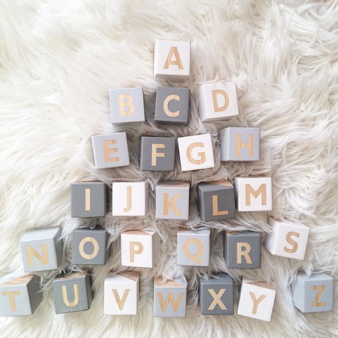 Decorative Alphabet Wooden Blocks, Hobbies & Toys, Toys & Games on ...