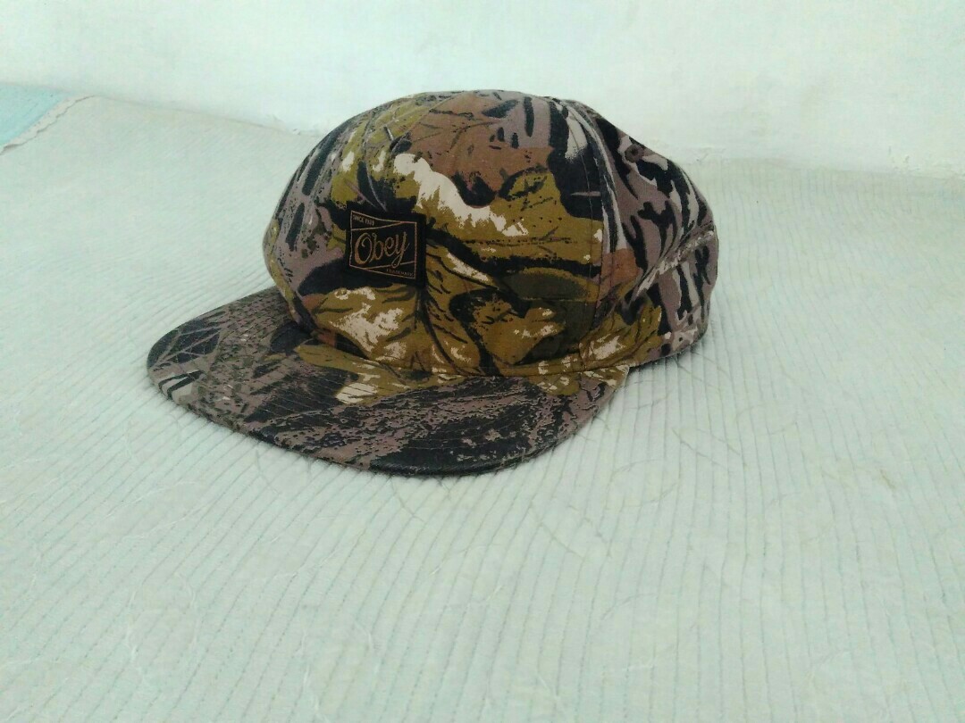 Obey Fullprinted Cap, Fesyen Pria, Aksesoris, Topi di Carousell