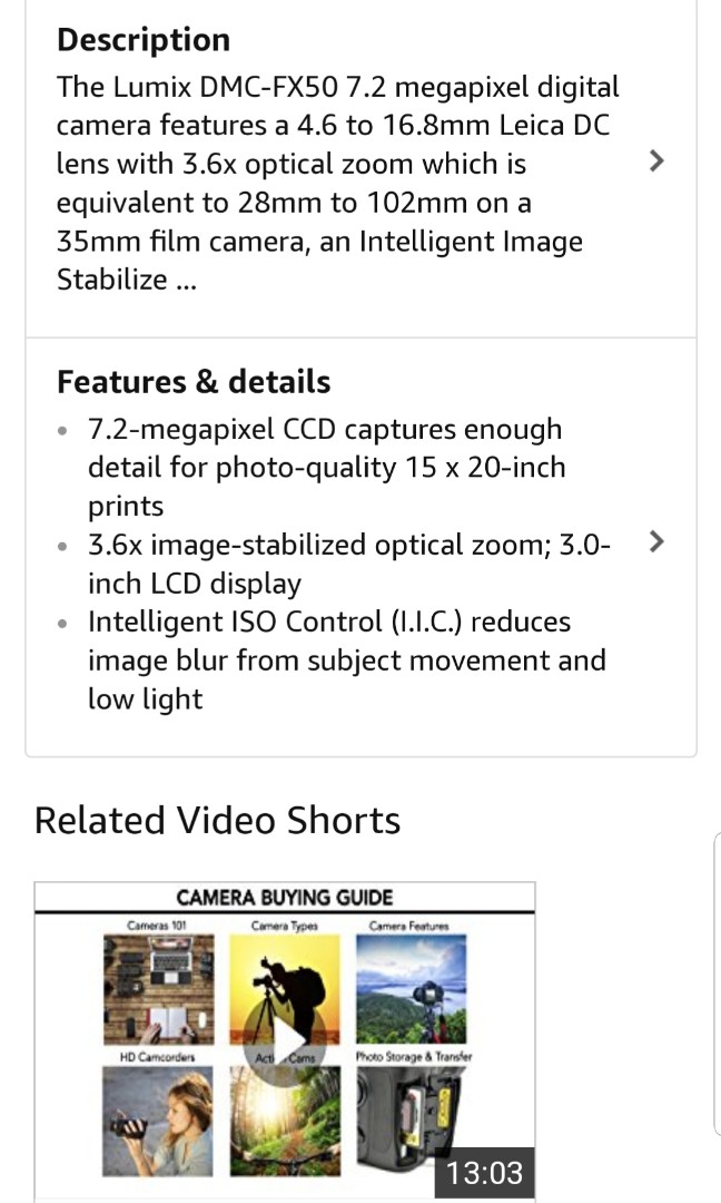 PANASONIC LUMIX FX50, Photography, Cameras on Carousell