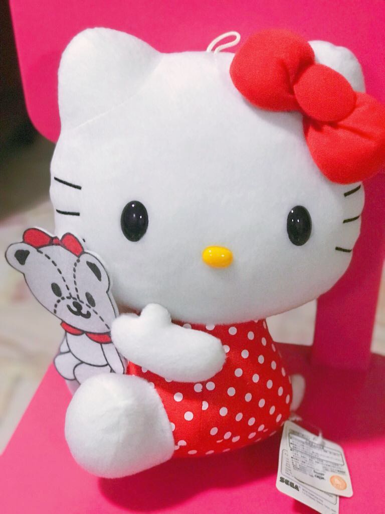 Red White Hello Kitty Plush Toy with Sanrio Tag, Hobbies & Toys, Toys ...