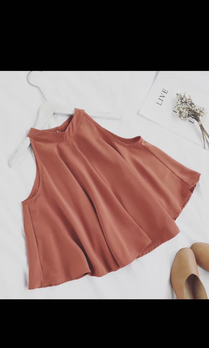 Rust top, Women's Fashion, Tops, Blouses on Carousell