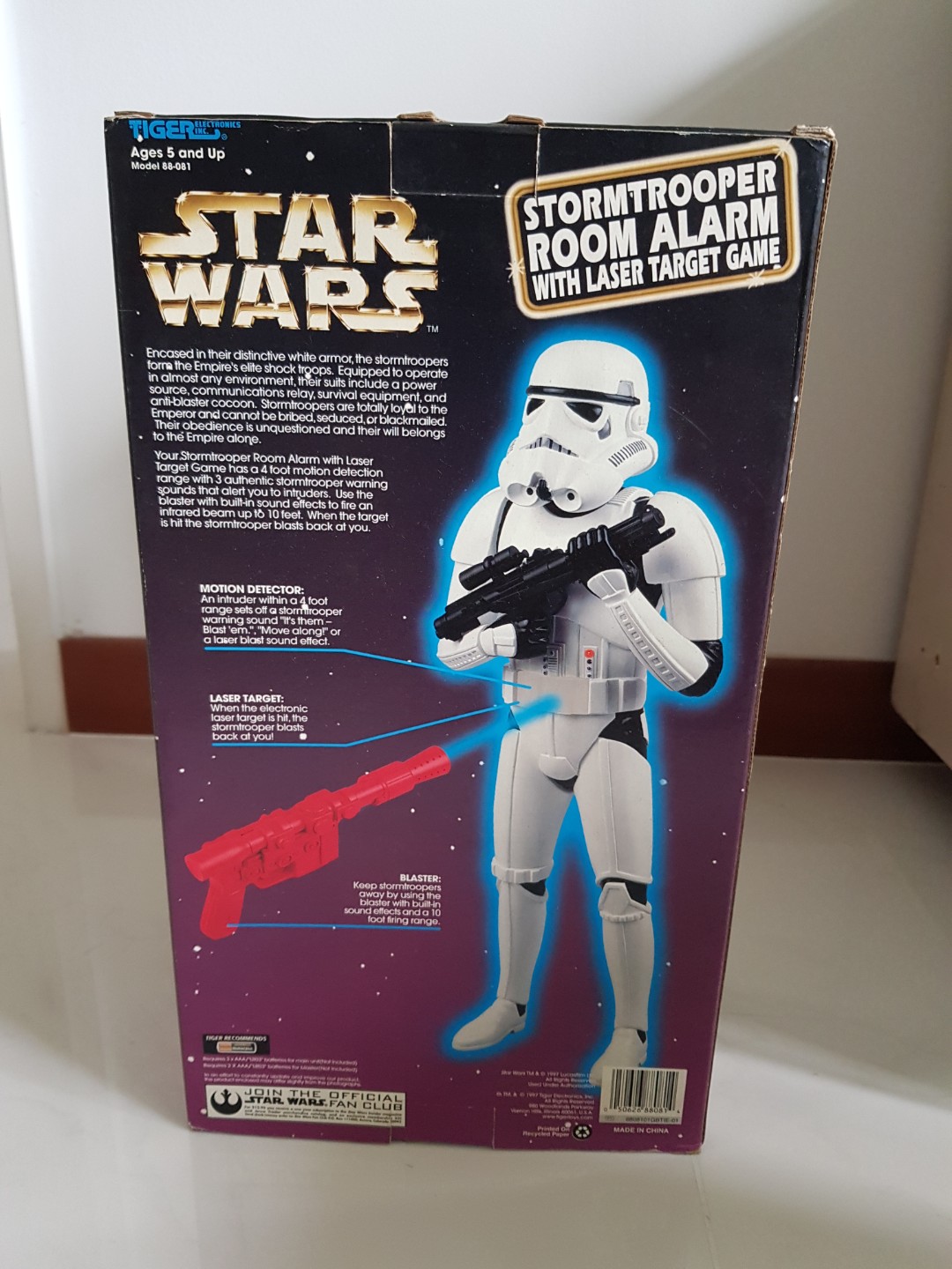STAR WARS STORMTROOPER 1997 TIGER ROOM ALARM WITH LASER TARGET GAME ...