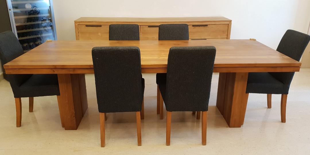 Teak Dining Table 1m x 2.5m ( 8 seater), Furniture & Home Living ...