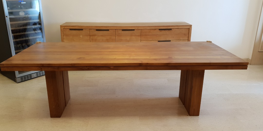 Teak Dining Table 1m x 2.5m ( 8 seater), Furniture & Home Living ...