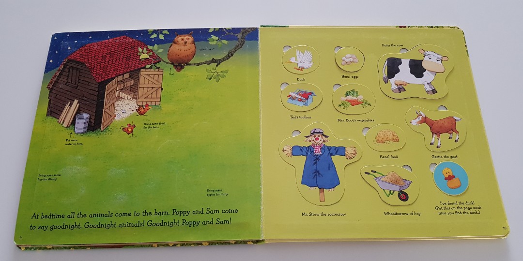 Usborne Farm Magnet Book, Hobbies & Toys, Books & Magazines, Children's ...