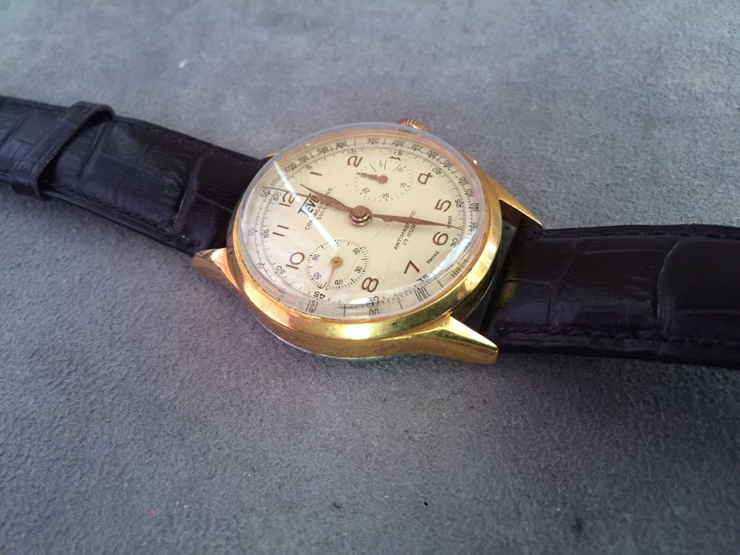 Vintage Chronographe Suisse Tevo Landeron 48, Luxury, Watches on Carousell