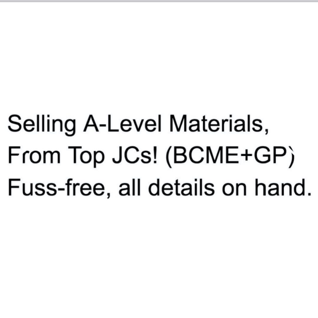 A-Levels H2 BCME H1 GP Materials CLEARANCE, Hobbies & Toys, Books ...