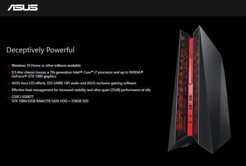 ASUS ROG G20 series compact Desktop CPU / GTX 1080 GPU, Electronics ...