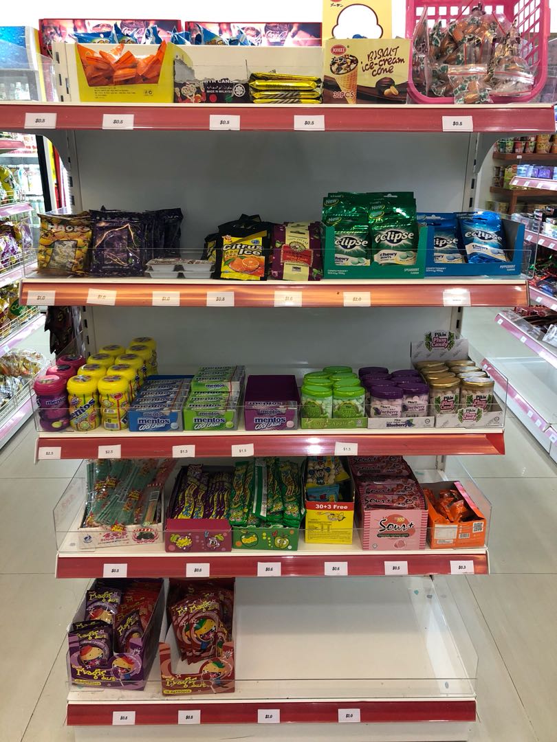 Commercial retail outlet snacks shelving, racks., Furniture & Home ...