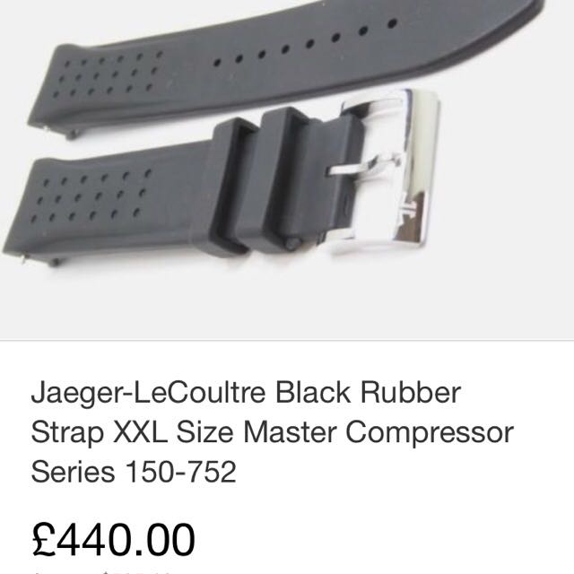 JLC Original Rubber Strap with Tang Buckle, Luxury, Watches on Carousell