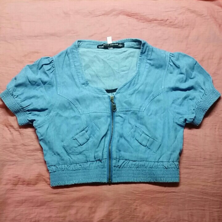 Light Blue Denim Bolero, Women's Fashion, Tops, Others Tops on Carousell