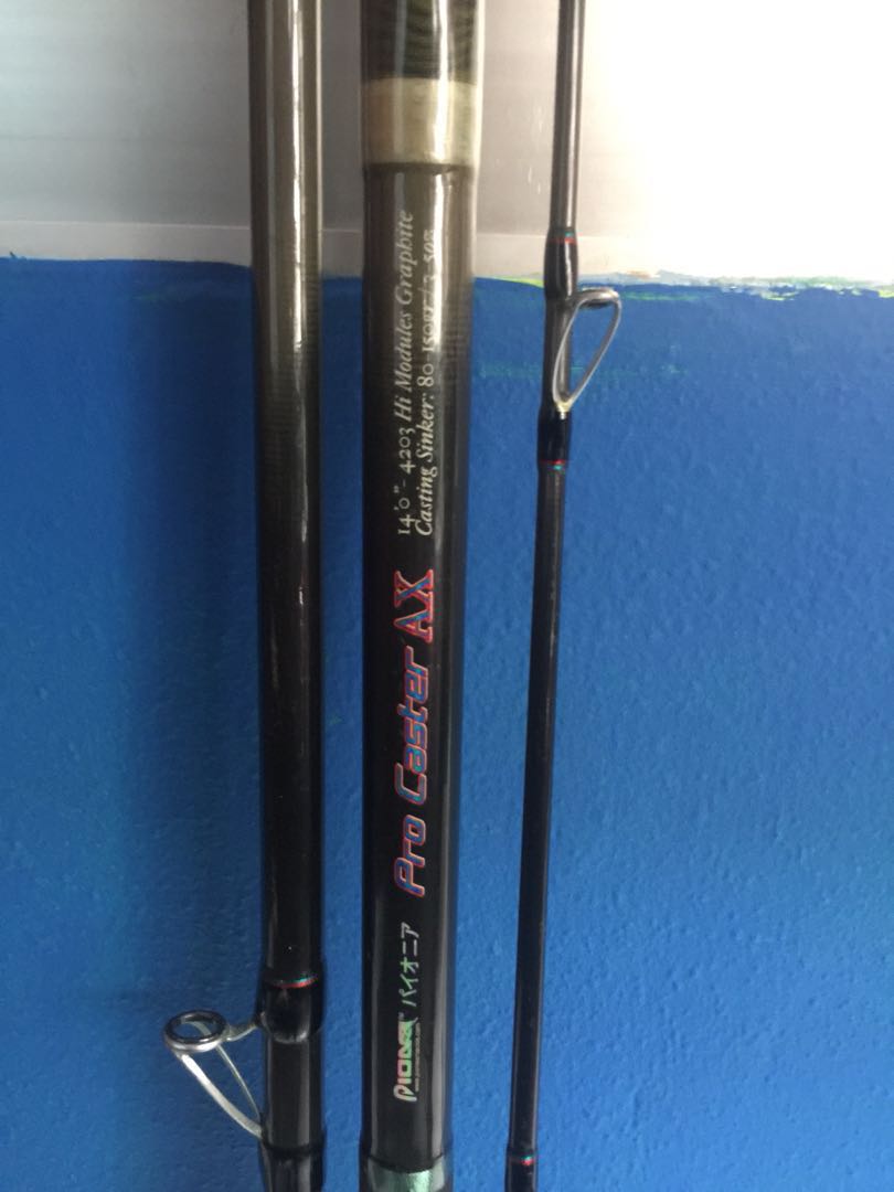 Pioneer 14ft Multiplier 3 piece Rod, Sports Equipment, Fishing on Carousell