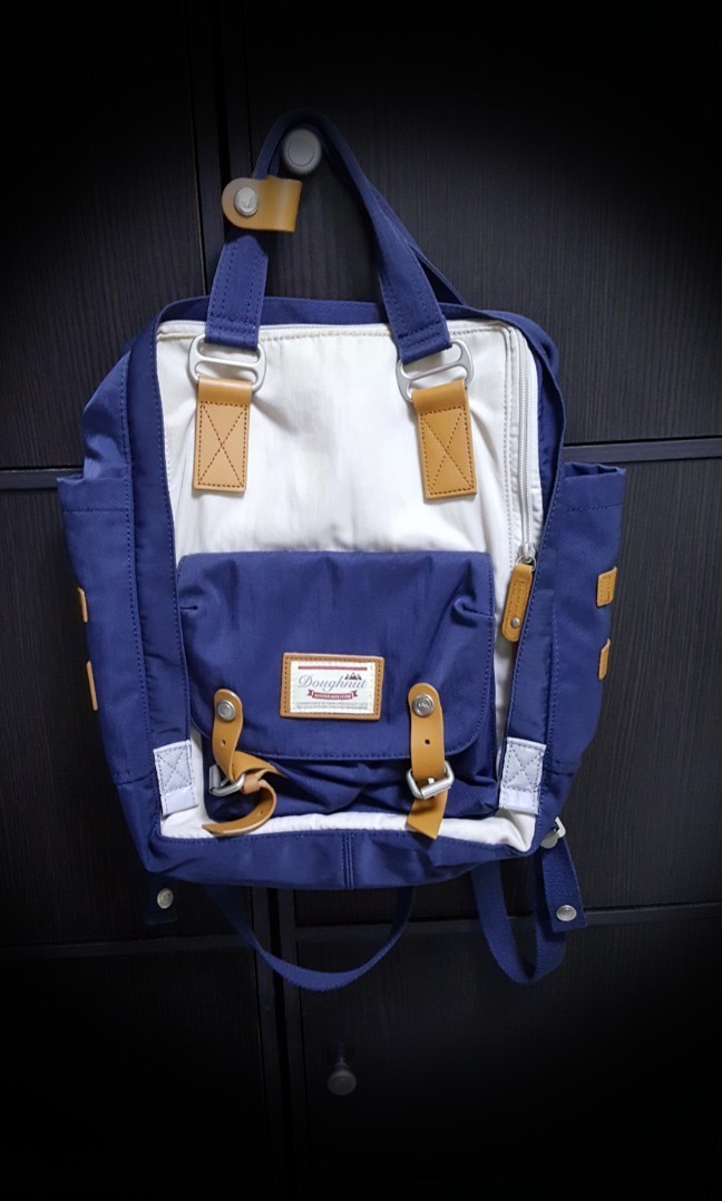 Pre-loved Doughnut Backpack - Macaroon Mini Ivory x Navy, Women's ...