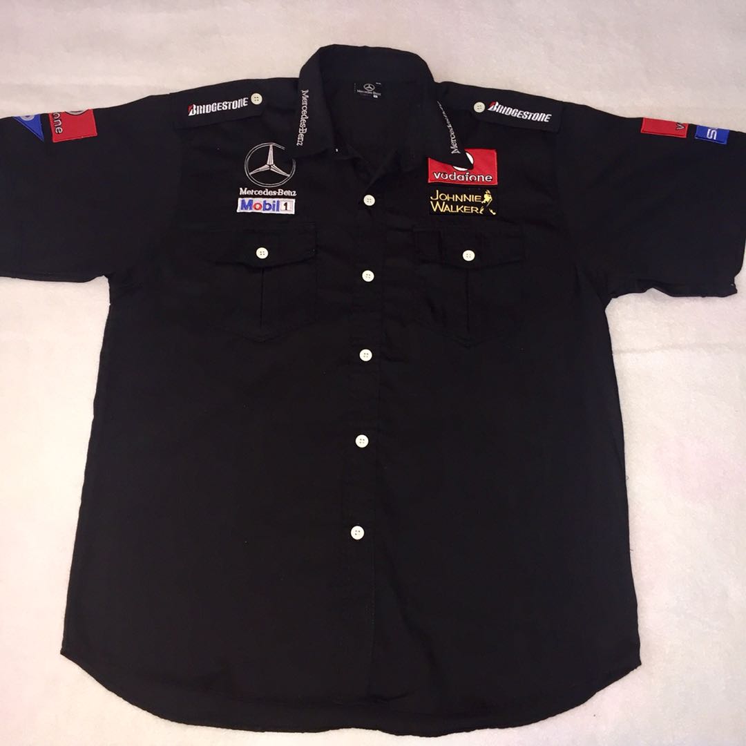 Mercedes Benz Vodafone Racing Team Pit Crew Shirt, Men's Fashion, Tops ...