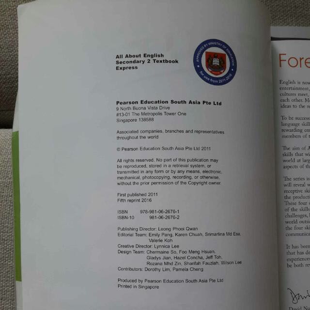 Pearson All About English Textbook Secondary 2 Express, Hobbies & Toys ...