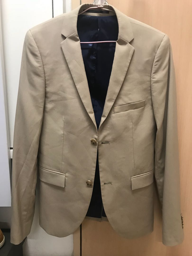 Topman Cream Blazer, Men's Fashion, Coats, Jackets and Outerwear on ...